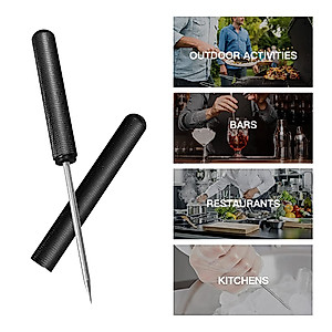 Rddconkit 9" Ice Picks Aluminum Alloy Handle Ice Tool With Safety Cover for Kitchen, Bars, Bartender,Picnics, Camping, And Restaurant (Black)