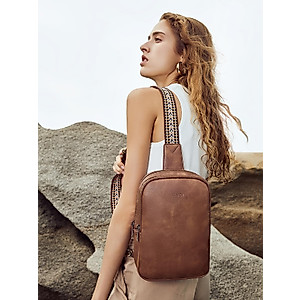 CLUCI Sling Bag for Women Crossbody Bags for Women Leather Cross Body Bag for Woman Sling Backpack Crossbody Backpack Chest Bag for Travel