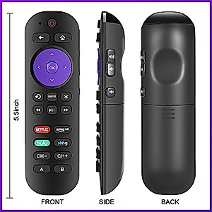 AZMKIMI Universal Remote Control Fits for Roku Player 1 2 3 4 Premiere/+ Express/+ Ultra with 9 More Learning Keys Programmed to Control TV/Soundbar/Receiver (NOT for Any Ro-ku Stick or Ro-ku TV)