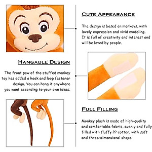 zhidiloveyou 2PCS Hanging Monkey Stuffed Animals Plush Cute Monkey Toy for Kids Adults, 27.6"