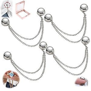 Magnetic Clothing Clips, Multi-Function Magnetic Clothing Clips, Magnetic Clip, Magnetic Shirt Accessories, Clothing Cinch Clips, Multi-Purpose Magnetic Pinless Brooch (Sliver*4pcs)