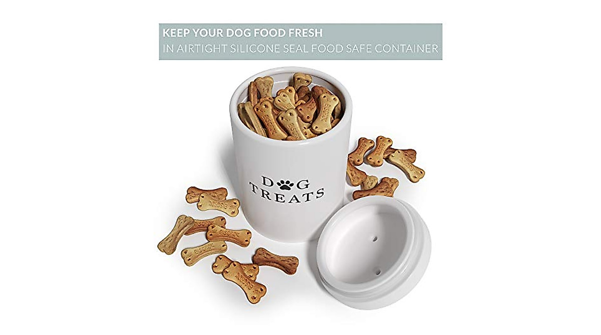Large Dog Treat Container - Airtight & Rustic Design