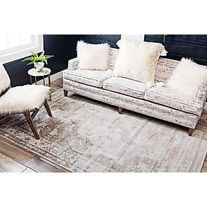 Unique Loom Sofia Collection Area Rug - Salle Garnier (6' 1" x 9' Rectangle, Beige/ Ivory)