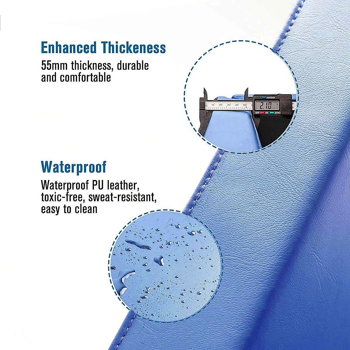 RitFit Upgraded Tri-Fold Folding Thick Exercise Mat 6’x3’ with Carrying Handles for MMA, Gymnastics, Stretching, Core Workouts (Sky Blue(3' x 6'))