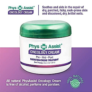 PhysAssist Oncology Cream 4 oz plus Lip Balm. Hydrates and Pampers Stressed skin. Made with a blend of natural Botanicals. Clinically Tested, Non Irritant.