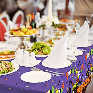 Gatherfun Halloween Party Disposable Tablecloth, Plastic Table Cover for Halloween Themed Party, Halloween Party Supplies, 3 PCS, 54”x108”