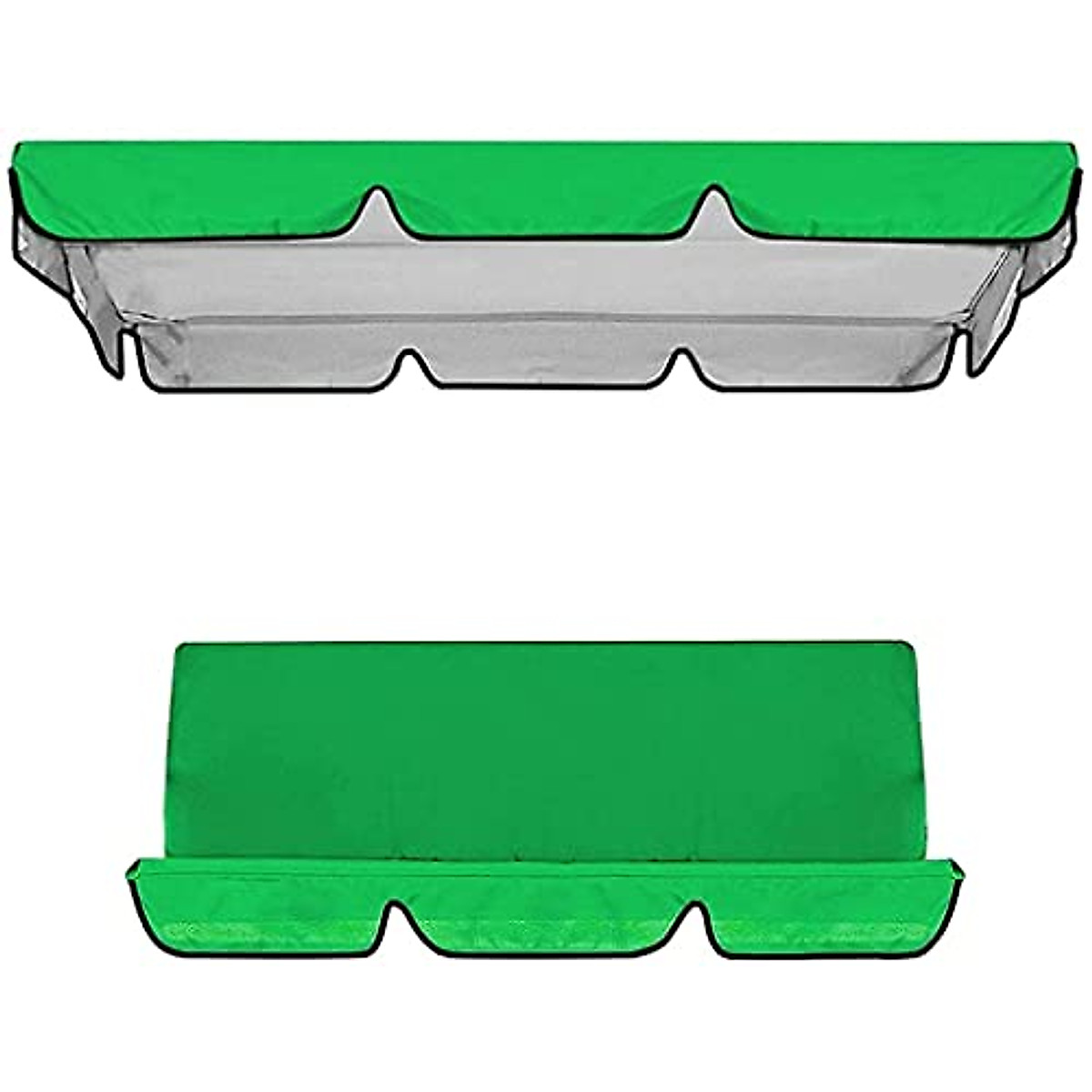 XYQSBY Swing Chair Canopy Seat Replacement Cover, Garden Swing Chair Canopy Replacement 2/3 Seater 210D Waterproof/Anti-UV Silver Coated Oxford Cloth (Color : Beige, Size : 195x125x15CM)