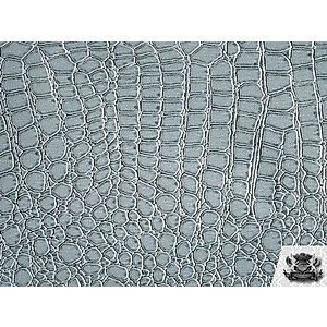 Vinyl Crocodile Gray Fake Leather Upholstery Fabric by The Yard