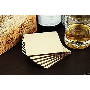 40 Pieces Unfinished Square Blank Wood Pieces 4 x 4 Inches for Coasters, Pyrography, Painting, Writing, Kids Arts and Crafts, STEAM, Decorations, Scrabble Tiles, DIY Crafts