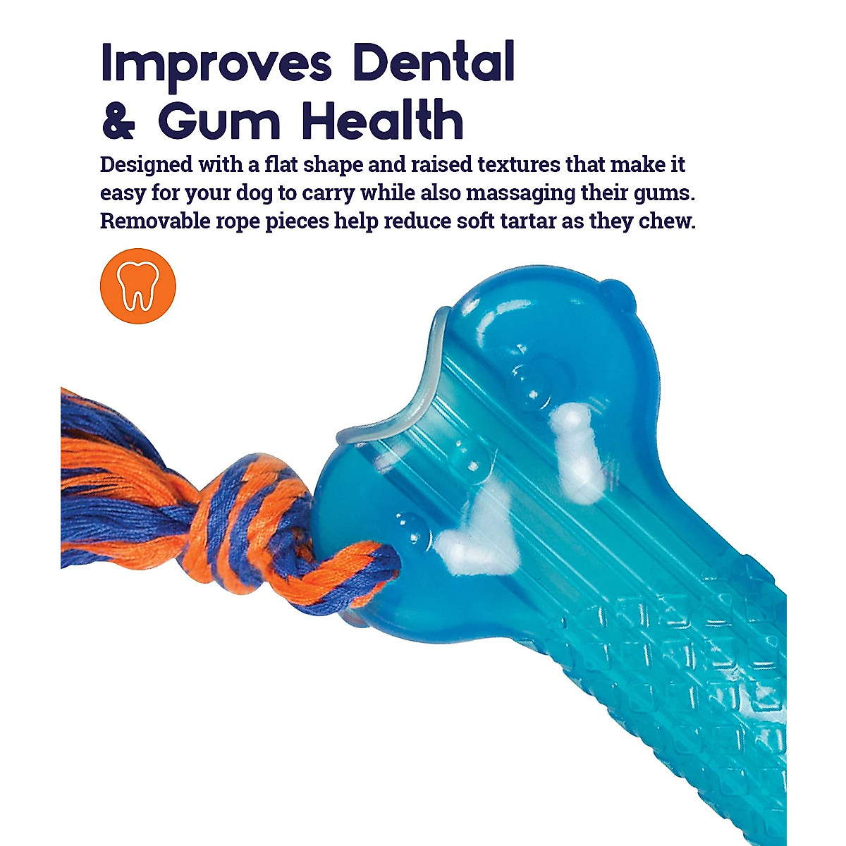 Petstages Orka Bone Royal Blue Treat-Dispensing Dog Chew Toy