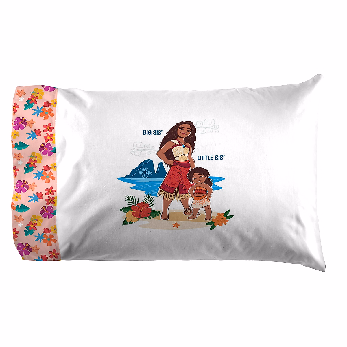 Jay Franco Disney Moana Twin Size Sheet Set - Super Soft 3 Piece Bedding Set with Pua and Simea - Tropical Floral Microfiber Sheets Includes Reversible Pillow Cover