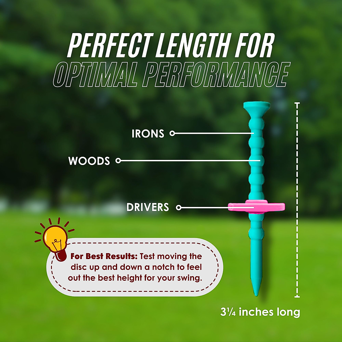 YATTA GOLF Telos Premium Golf Tees – Adjustable Golf Tees – Tee Off with Greater Consistency & Shoot Better Scores - Unbreakable Golf Tees – Lasts The Average Golfer A Season (3 Pack, Hot Pink