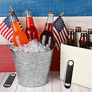 ZCYSRLQIN 30 Pcs Flat Bottle Opener 7 Inch Black Stainless Steel Beer bottle Openers Heavy Duty Bar Blade Solid Bottle Cap Opener Funny Bartender Bottle Opener for Kitchen Restaurant Party Supplies