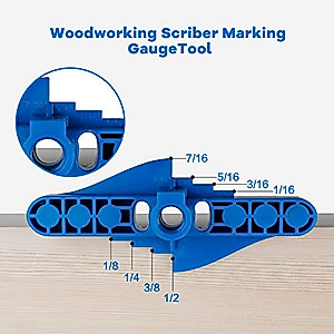 74 pcs handheld dowel jig kit 2 in 1 Center Scriber Line doweling hole jig with Wood Dowels Pins Drill Bits for Woodworking Drilling and Marking