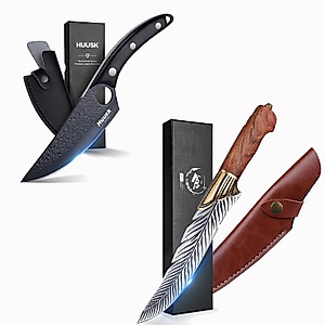 Golden Bird 5.5" Viking Knife & 7.8" Feather Knife