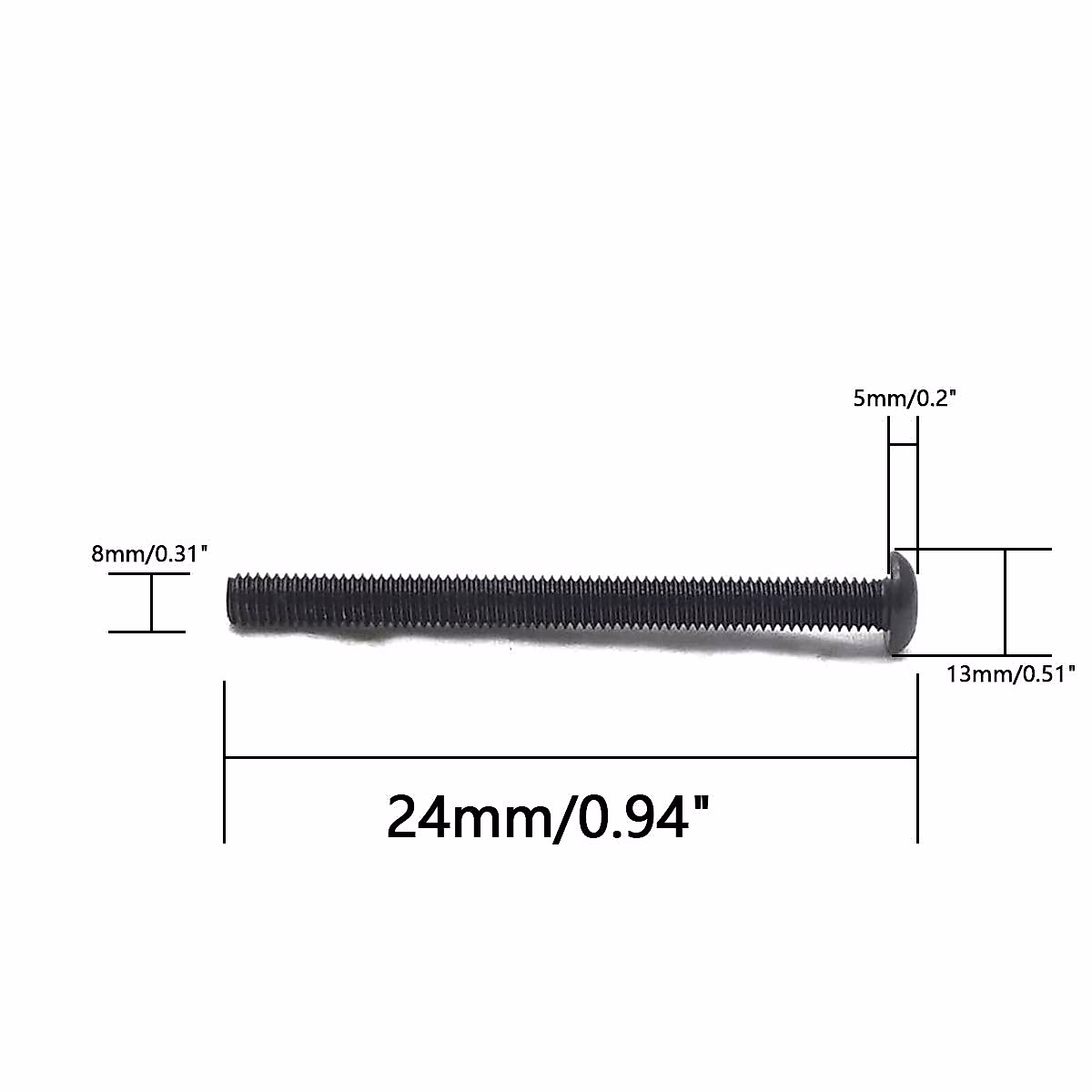 NGe M8x20mm Button Head Socket Cap Screws,Alloy Steel, Fully Threaded,Allen Hex Drive(M8X20,20Pcs)