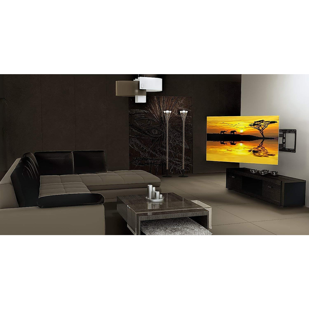 Premium Mount - Heavy Duty Dual Arm Articulating TV Wall Mount Bracket for LG - 77" Class C3 Series OLED 4K UHD Smart webOS TV - OLED77C3PUA Tilt & Swivel with Reduced Glare - Buy Smart!