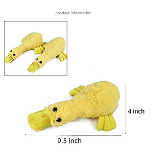 2 Pack Dog Chew Toys Soft Squeaker Dog Toy Plush Duck for Aggressive Chewers Large, Medium Small Dogs, Plush Crinkle Pet Supplies (Yellow)