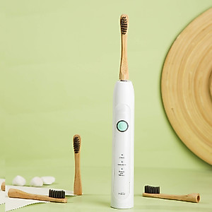 Eco-Friendly Electric Toothbrush Smoker's Replacement Bamboo Toothbrush Heads Medium Hardness Bristles 6PCS