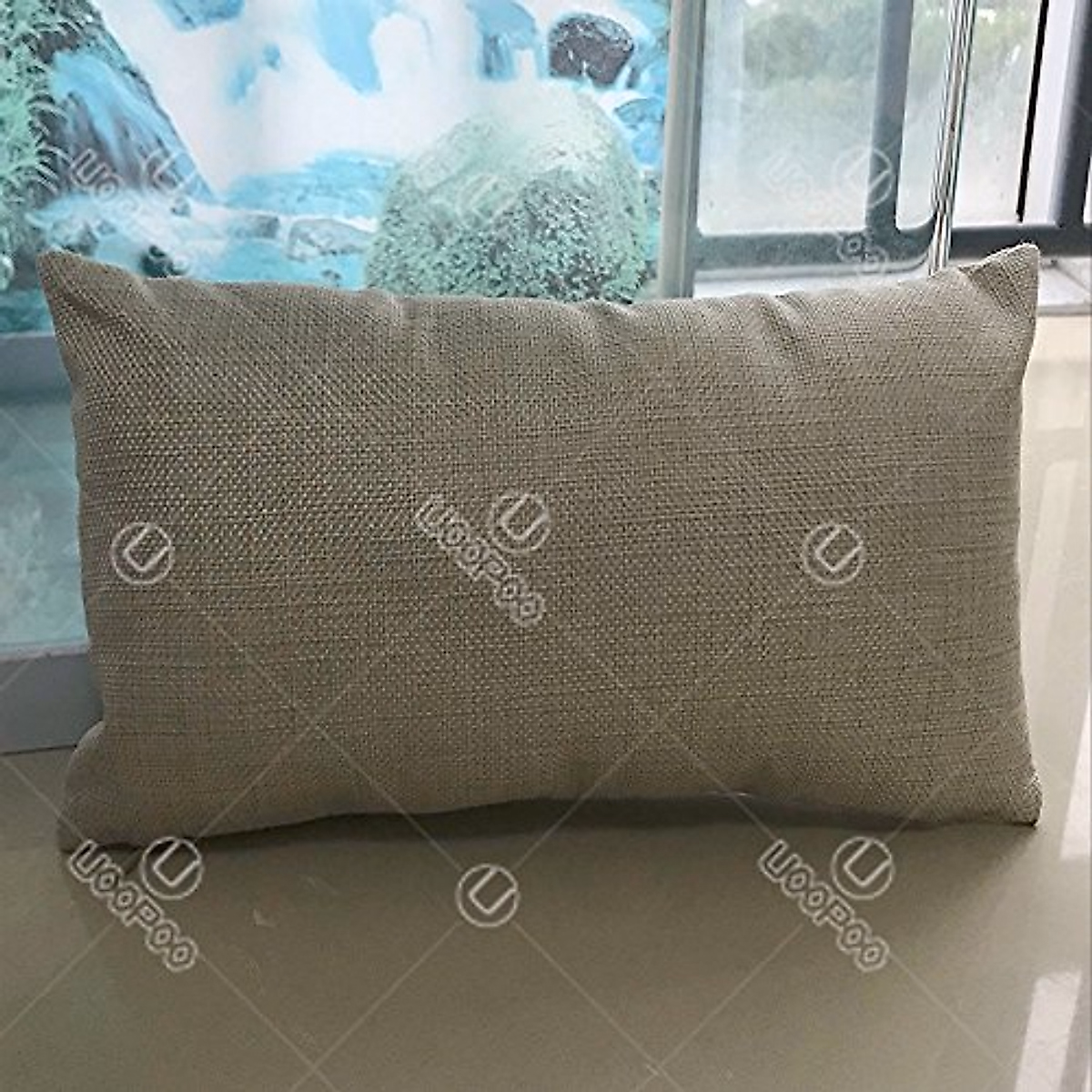 UOOPOO Cute Singing Blue Bird Tree Branch Conton Linen Lumbar Throw Pillow 6 x 12 Inches (Include Insert)