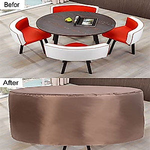 HUHJYUGE Garden Furniture Covers Round 47x30in, Patio Furniture Covers Waterproof, Outdoor Dining Table Cover Oval Rain-Snow Proof, Sofa Covers for Deck, Lawn and Backyard