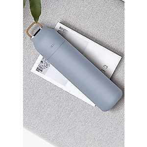 Stainless Steel Vacuum Insulated Water Bottle With Handle Lid - 500ml - Modern, Minimalist And Sleek Design (Blue)