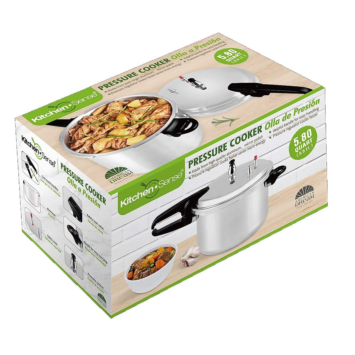 J&V TEXTILES Aluminum Pressure Cookers (4, 5, 7, 9, or 11 Liter) (9 Liter)*