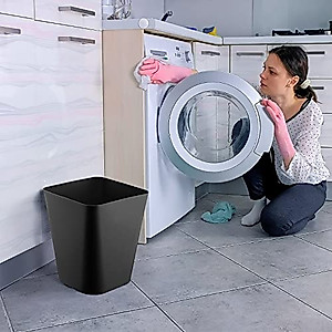 Amyhill 10 Pcs Square Plastic Trash Can Wastebasket Small Garbage Can Waste Basket for Bathroom Office Kitchen Living Room Bedroom Home Under Desk, Black, Gray, White, Khaki, Brown