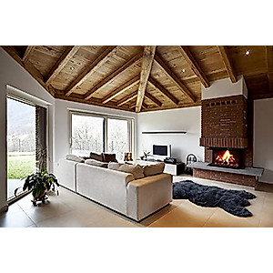 HOMECUTE Black Fur Rug 6ft x 3ft. Black Rug Bear Rug Black Rug for Living Room Black Rug for Bedroom Faux Fur Rug Bear Rug Kids Room Rug Bedside Rugs Animal Rug Black Room Rug