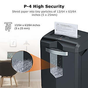 Bonsaii Paper Shredder, 18-Sheet 60-Minutes Paper Shredder for Office Heavy Duty Cross-Cut Shredder with 6 Gallon Pullout Basket & 4 Casters, Anti-Jam High Security Mail Shredder for Home Use(C149-C)