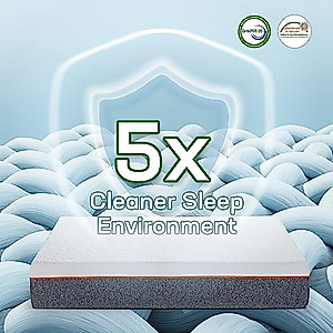 Marsail Queen Mattress, 10-inch Gel Memory Foam Mattress, Medium-Firm Queen Mattress in a Box for Pressure Relief & Support, Breathable Cooling Queen Size Mattress with Zippered Cover