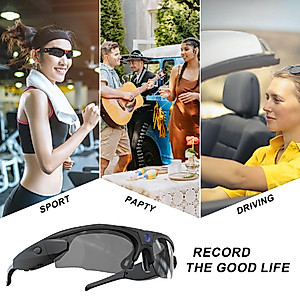 RERBO Camera Sunglasses, WiFi Video Glasses HD 1080P with Polarized UV 400 Lens for Cycling, Camping, Driving,Traveling(Include 32GB Card)