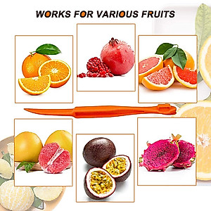 Orange Peeler tools Plastic Orange Peeler Citrus Remover Easy Open Citrus Lemon Citrus Peel Cutter Vegetable Slicer Fruit Tools Kitchen Gadgets (Orange 2 Pack)