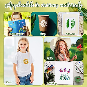 100 Pcs Stencils for Painting on Wood Reusable Stencil Crafts Drawing Templates Holiday Stencils Wall Paper Stencil Set for DIY Art Scrapbook Home Decor 2 x 2 Inch (Flower, Plants)