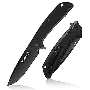 youglatt Folding Pocket Knife, D2 Steel Quality Blade G10 Handle Folding Knife, Sharp and Durable, Easy to Carry, Suitable for Collection, Outdoor Camping