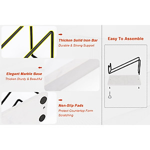 HarJue Tabletop Wine Rack, Wine Racks Countertop, Perfect Metal Wine Bottles Holder with Elegant Marble Base for Wine Lovers, Freestanding Wine Bottle Storage-Stylish Matte Black