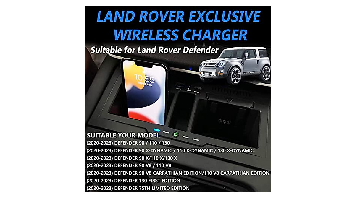 Land Rover Defender Wireless Charger | 15W Fast & Perfect Fit