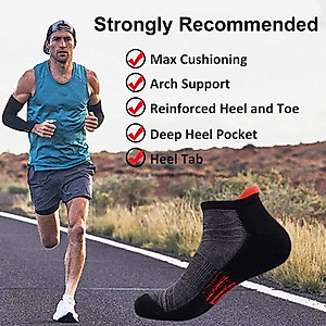 JOYNÉE Mens Ankle Low Cut Athletic Tab Socks for Men Sports Comfort Cushion Sock 6 Pack,Multicoloured,Sock Size 10-13