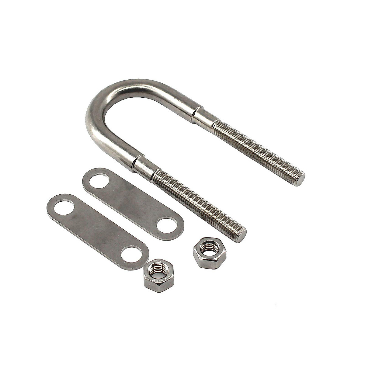304 Stainless Steel U-Shaped Bolt Set with Nuts and Plates M5x78MM Marine Boat Yacht Fitting Acceossaries Deck Hardware Pack of 4