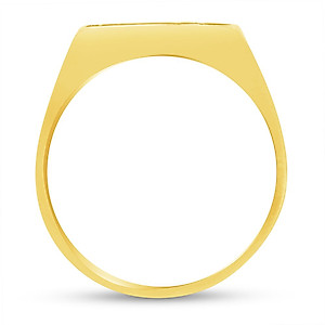 Size - 7 - Solid 14k Yellow Gold Round Cut Flat Bridal Engagement Ring & Wedding Band CZ Cubic Zirconia (2.0cttw., 1.0ct. Center)