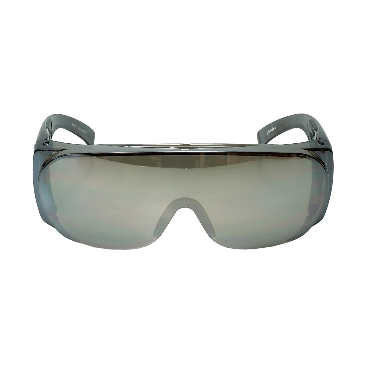 Calabria 1003 Fit Over Safety Glasses Fitover Eyewear Blue/Green/Silver Mirror 3 Pack Bulk Men Women Tinted Anti-Fog Scratch