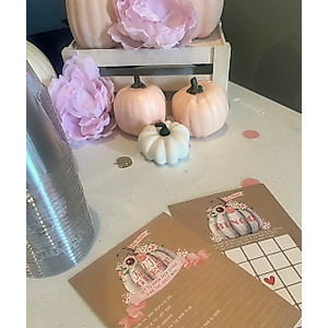 Your Main Event Prints Fall Pumpkin Baby Shower Games - Neutral Yellow - Bingo, Find The Guest, The Price is Right, Who Knows Mommy Best - 25 Games Each, Printed Front and Back, 1 Game Per Side