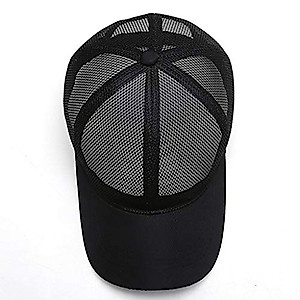 Weiliru Summer Men and Women Mesh Baseball Cap Outdoor Breathable Caps Casual Hat for Travel(A-Black,One Size)