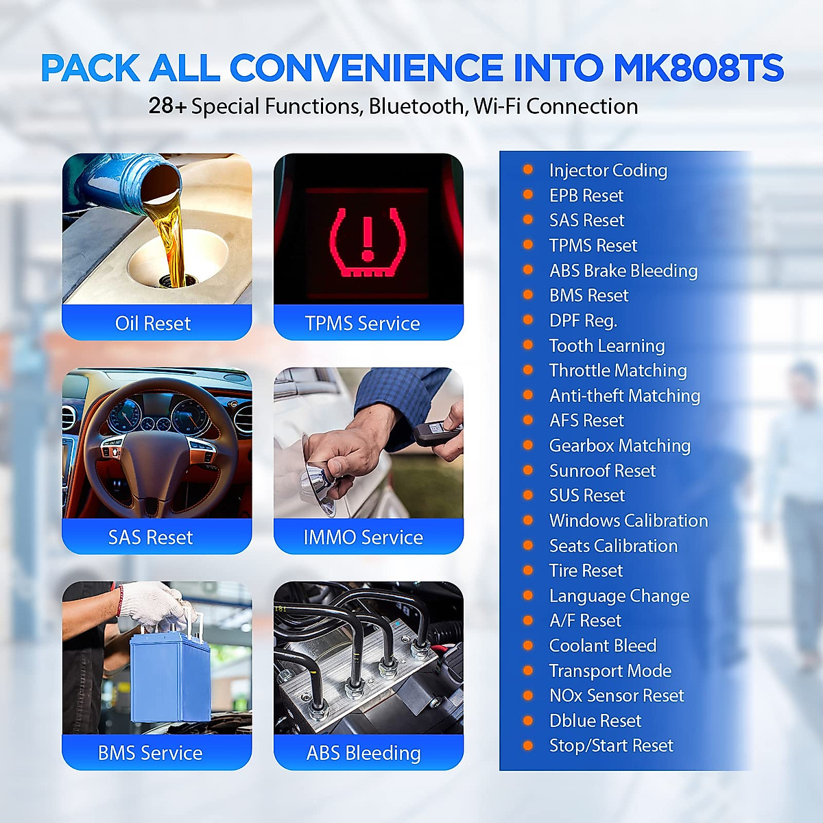 Autel MaxiCOM MK808TS with MX-Sensor, 2023 Updated of MK808BT and TS608, Bi-Directional Control, 28+ Service, All Systems Diagnoses, Activate/Program/Relearn TPMS Sensors, Access AutoAuth for FCA SGW