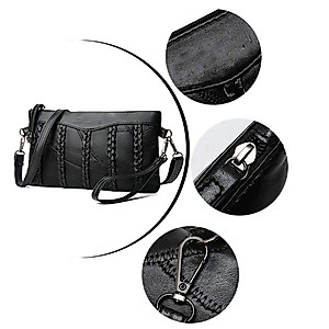 KARRESLY Women's Rivets Studded Shoulder Bag Black Tassel Clutch Bag Cross Body Bags (Black-1-1)