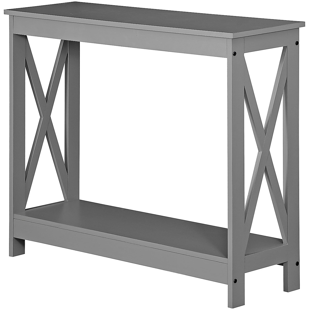ZENY Console Table, Entryway Table, Narrow Sofa Table with 2-Tier Shelves, Entrance Table for Living Room, Entryway, Hallway, Foyer (Grey)