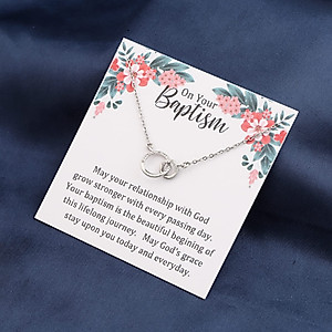 TGBJE Baptism Gifts On Your Baptism Necklace Catholic Gifts Christian Gifts Religious Gift First Communion Gifts (on your baptism)