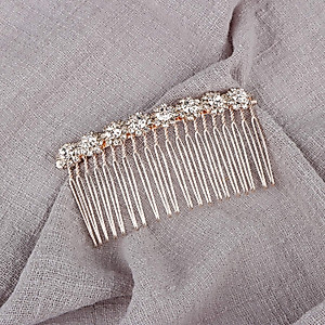 WBCBEC 4 Pack High-grade Alloy Diamond Rhinestone Flower Hair Side Combs Wedding Bridal Jewelry Hair Clips for Women