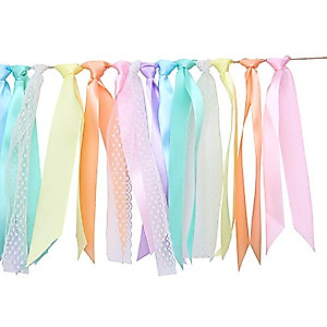 Rainbow High Chair Banner for 1st Birthday - Baby Girl Rainbow Smash Cake for Photo Props, First Birthday Photo Background, Macarons Color Ribbon (Rainbow High Chair Banner)