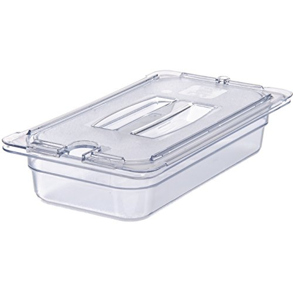 Carlisle FoodService Products 10271U07 StorPlus Third Size Polycarbonate Universal Handled Notched Food Pan Lid, Clear